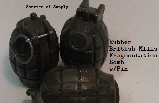 British Mills Bomb Hand Grenade -Rubber Reproduction – SERVICE OF SUPPLY British Mills Bomb Hand Grenade -Rubber Reproduction – SERVICE OF SUPPLY