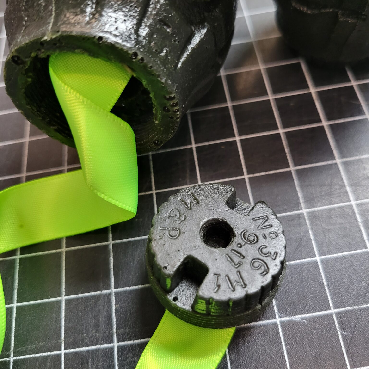 British Mills Bomb Hand Grenade – Black Rubber Reproduction – SERVICE OF SUPPLY