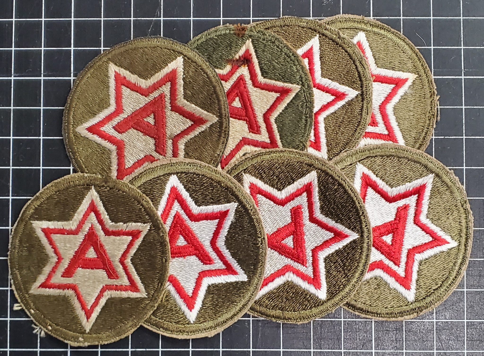 6th Army Insignia, WWII, Set of 8 patches – SERVICE OF SUPPLY