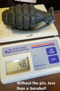 Hand Grenade, Fragmentation, Rubber Reproduction – SERVICE OF SUPPLY